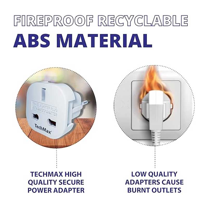 بسته ۵ عددی آداپتور مسافرتی مدل 9625 برند TechMax - فروشگاه وی وان